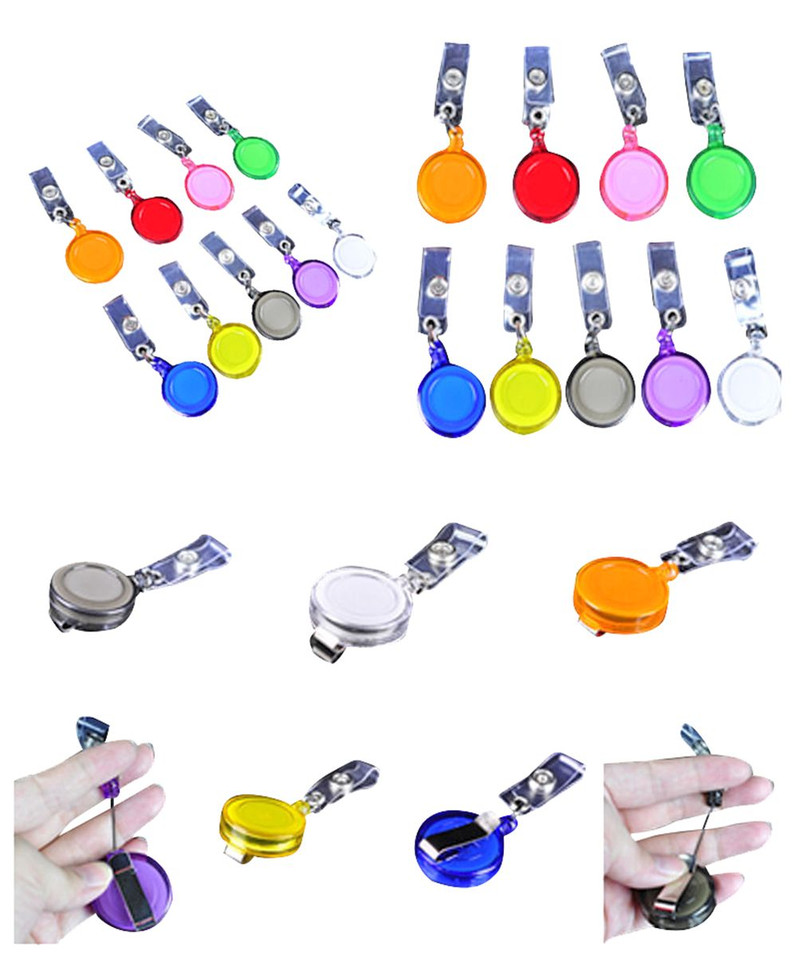 Lot 10 ID Badge Holders Retractable Key Clip Retail And Wholesale ...