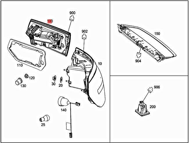 Genuine MERCEDES C253 GLC Coupe Inner Tail Light Rear Lamp Right ...