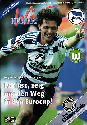 BL 98/99 Hertha BSC - VfL Wolfsburg, 05.05.1999 - Poster Dick van Burik ...