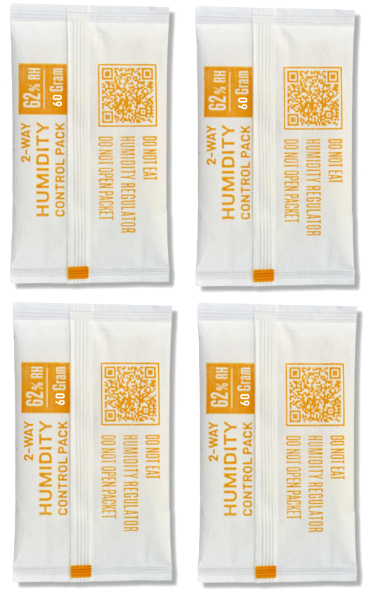 4 Pack of Large 60 Gram 62% RH 2-Way Humidity Control Packs 4pcs | eBay