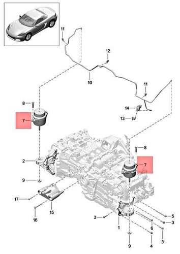 Genuine PORSCHE 718 Boxster Cayman 982 Hydro-Mounting 982199131D | eBay