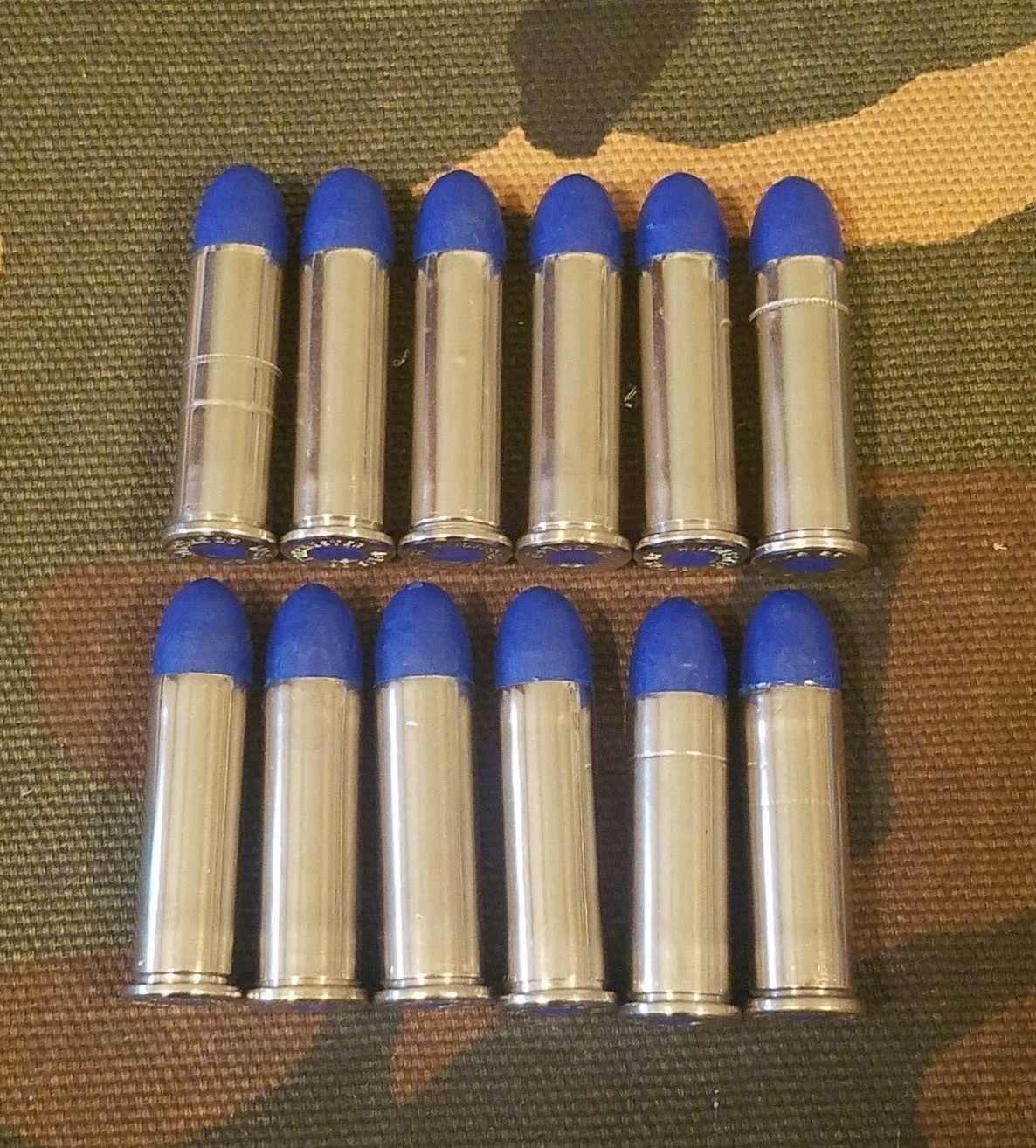 38 SPECIAL SNAP CAPS SET OF 12, BLUE AND NICKEL, REAL 125gr WEIGHT ...