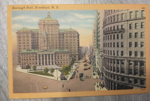 Vintage Linen Postcard Borough Hall Brooklyn NY | eBay