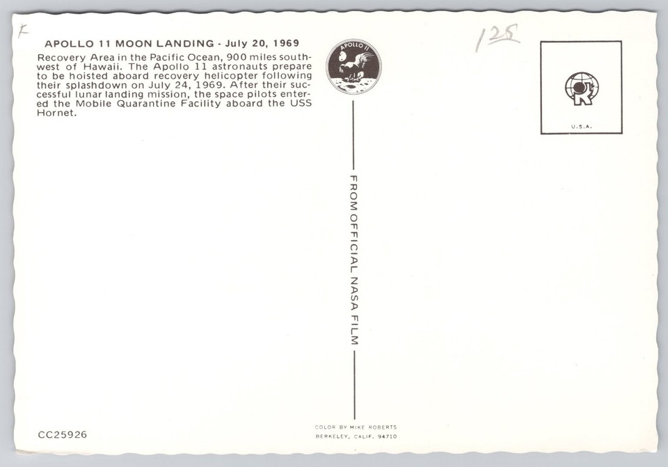 Apollo 11 Moon Landing Recovery Helicopter Postcard July 1969 | eBay