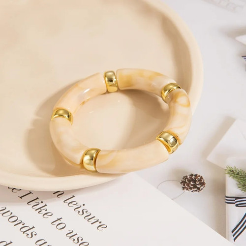 Retro Resin Circle Bracelets Multi-Color Pink/Black/Turquoise/Brown ...