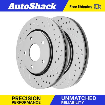 Front Drilled Coated Brake Rotors Pair 2 for Dodge Grand Caravan ...