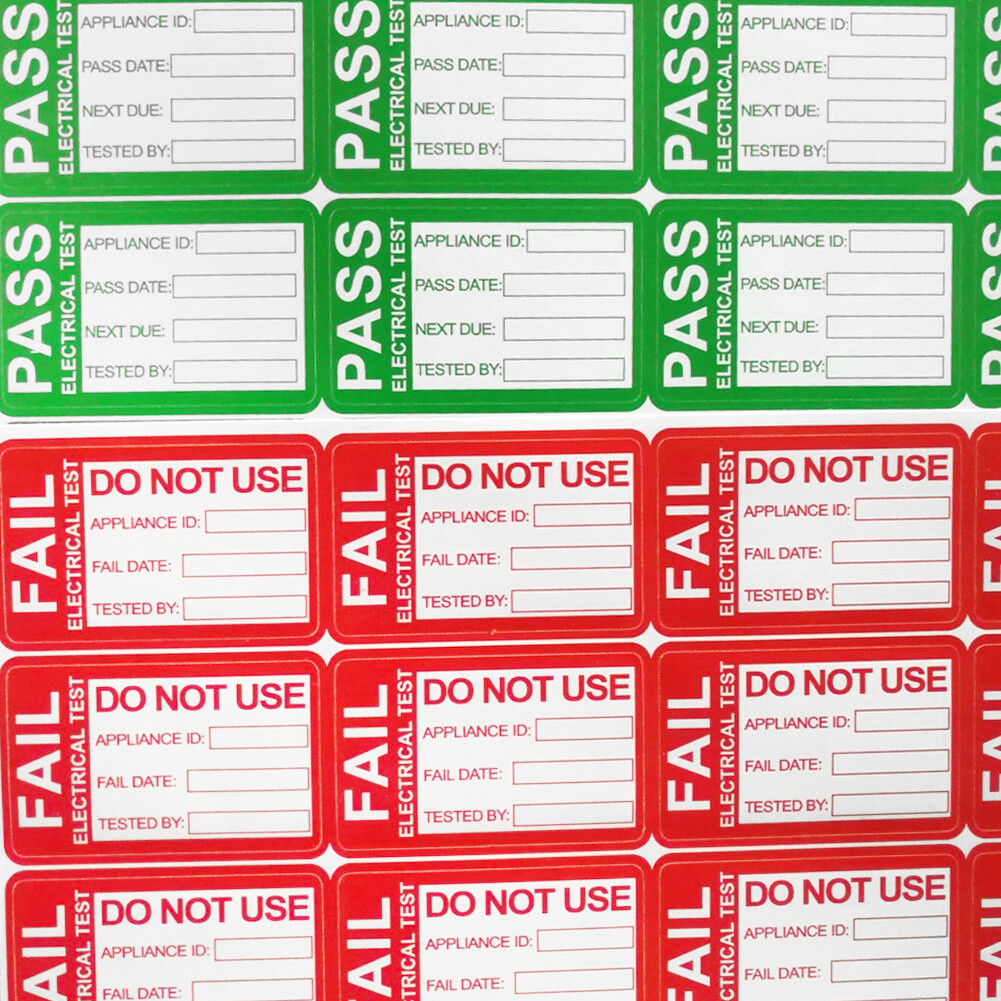 For Equipment Fail Appliance PAT Testing Labels SelfName Data. | eBay