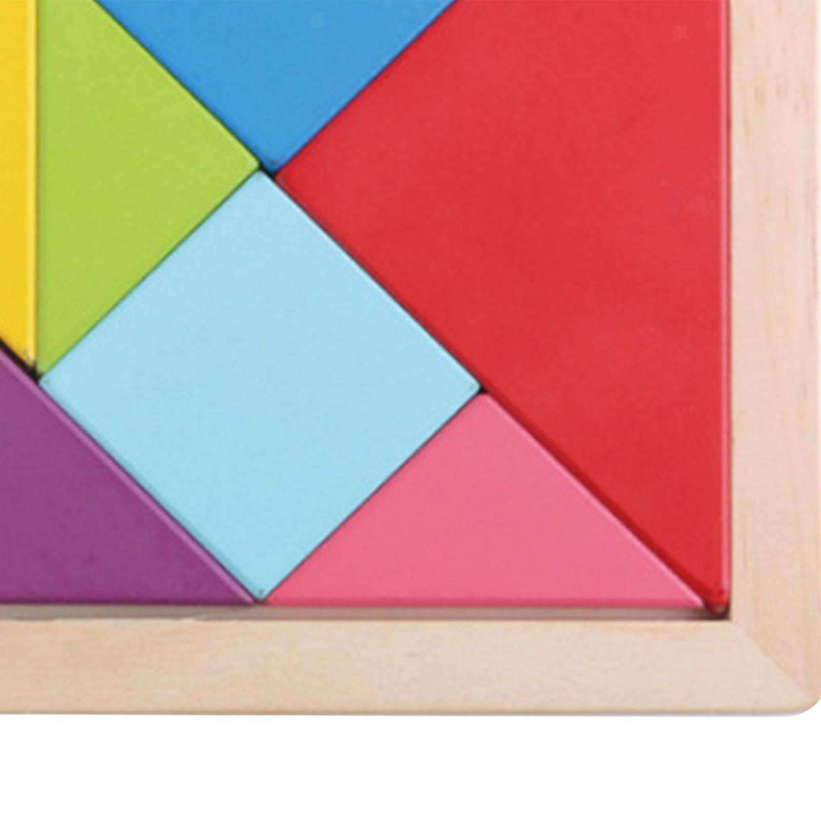 Wooden Tangrams Puzzles Montessori Wood Toy for Kids Boys Girls ...