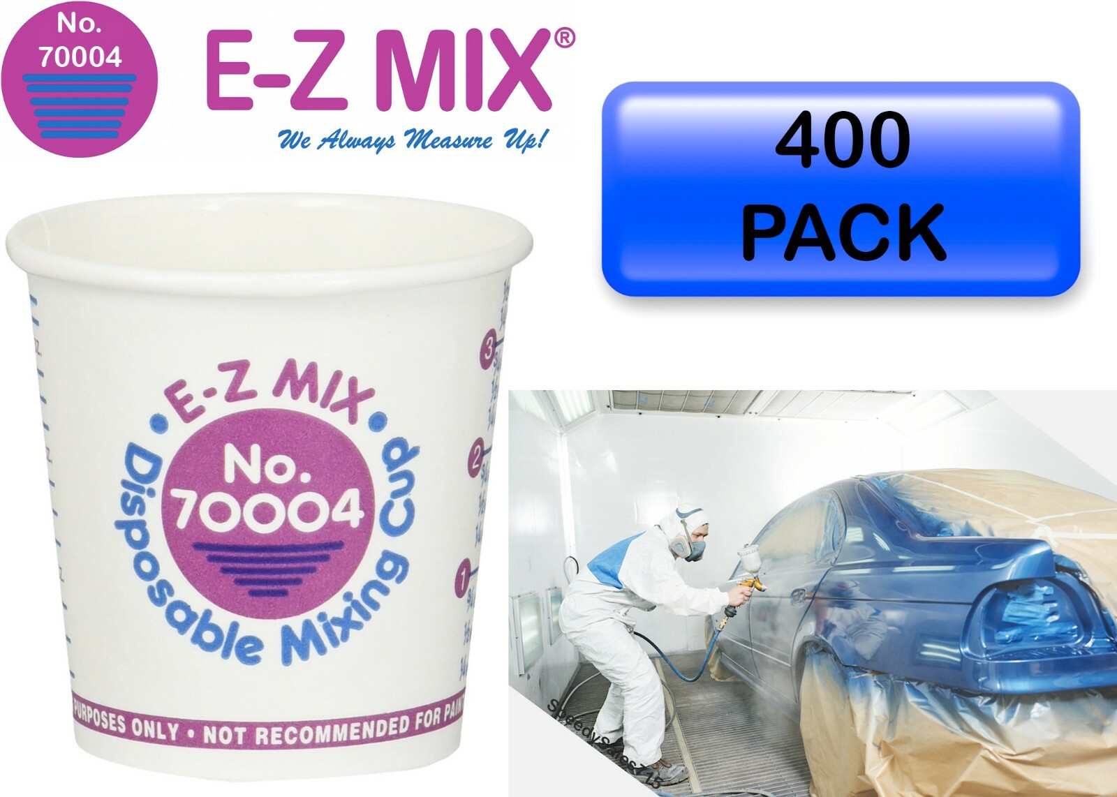 400 Pack EZ Mix 70004 Disposable Painting Mixing Cups 1/4 Pint New Free ...