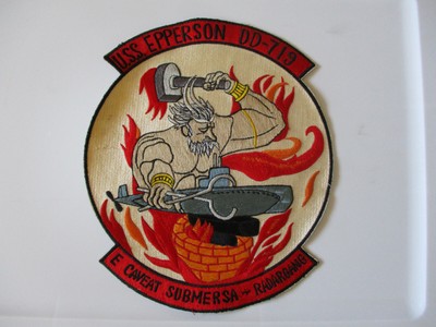 1965 ? USS Epperson DD719 Anti Submarine Radar Gang Large Back Patch | eBay