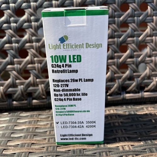 Light Efficient Design LED-7304-35A Retrofit 10 Watt Bulb 4 Pin Base ...