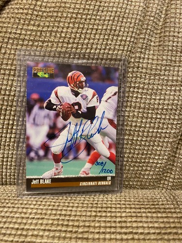 1995 Classic Pro Line Auto /1200 Jeff Blake Rookie Card Auto RC Bengals ...