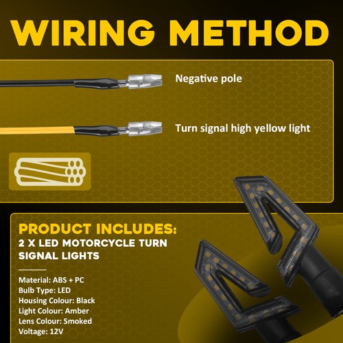 2PCS LED Motorcycle Turn Signals Indicator Amber Blinker Light ...