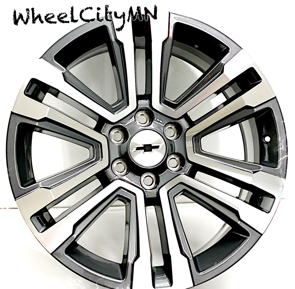 20" Gunmetal Machine OE Replica 5822 Wheels fits 2025 Chevy Tahoe ...