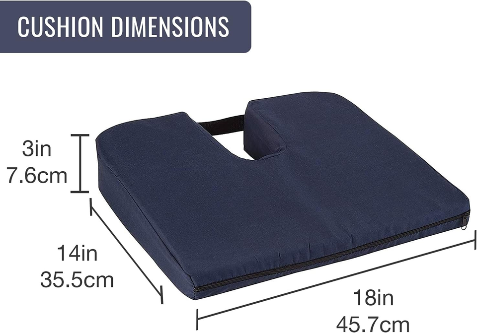 Sloping Back Foam Seat Cushion for Coccyx Pain Relief, for Use with ...