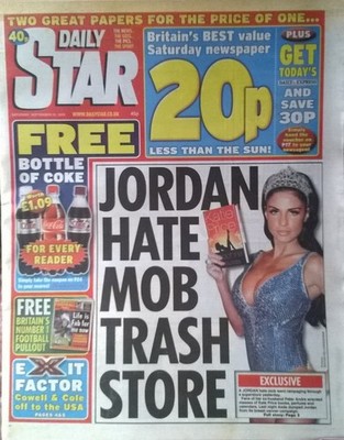 DAILY STAR 26 September 2009 - Kate Price, Jay-Z, X Factor, Rihanna ...