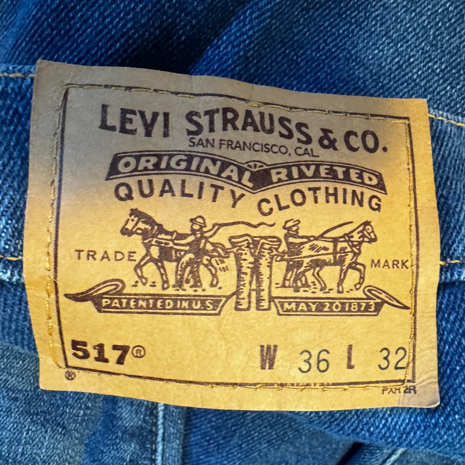 90s Levis 517 Bootcut Orange Tab Jeans Men's 36x32 USA Made Landman ...