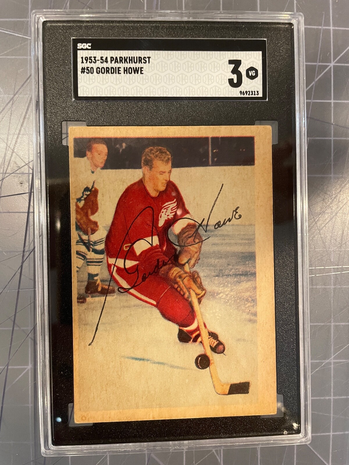1953-54 PARKHURST #50 GORDIE HOWE DETROIT REDWINGS HOCKEY CARD SGC 3 VG ...