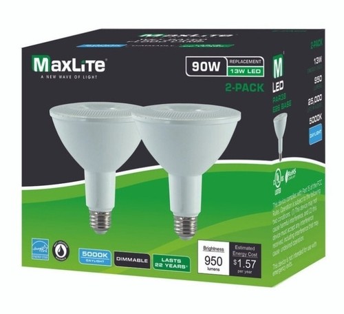 2 Pack MaxLite 13W LED Dimmable 90W Replacement 5000K Flood Light INDOOR OUTDOOR 767627985003 | eBay