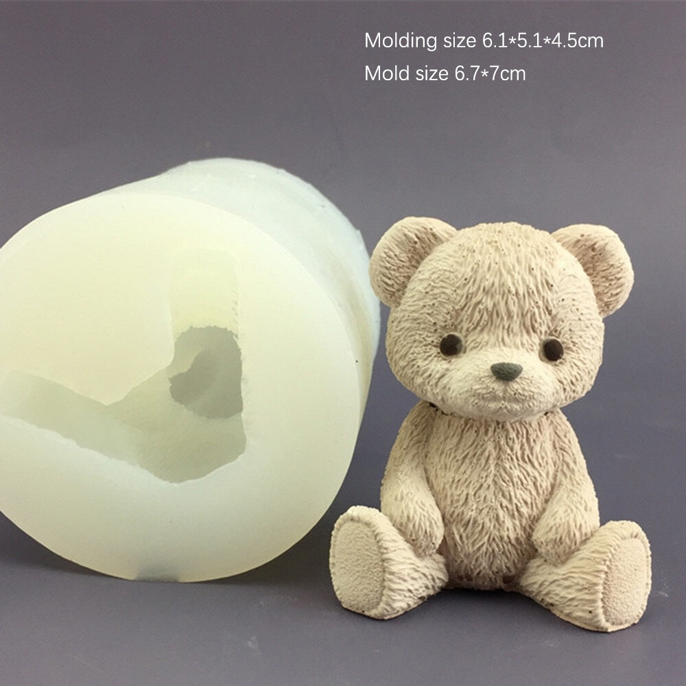 3D Teddy Bear DIY Silicone Mold Resin Epoxy Casting Craft Toys ...