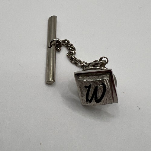 Vintage Swank Tie Pin Silver Tone Initial W Tie Tack | eBay