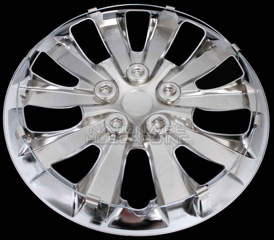16" Set of 4 Chrome Wheel Covers Snap On Full Hub Caps fit R16 Tire ...