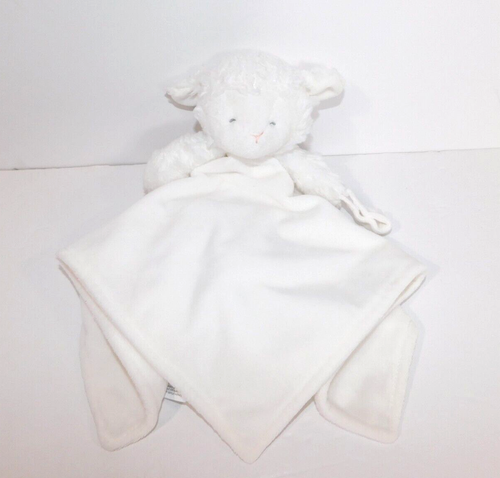 Carters 2016 White Lamb Sheep Security Blanket with Pacifier Holder ...