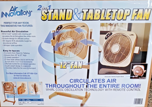 Air Innovations 12 inch 2-in-1 Stand and Tabletop Fan | eBay