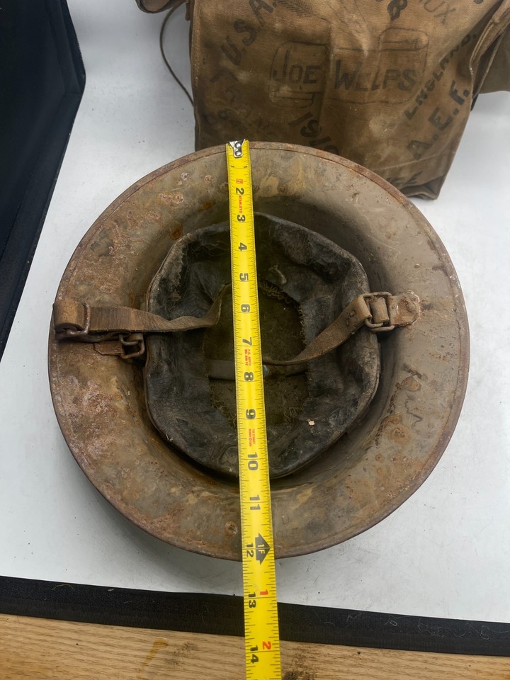 US WW1 84TH DIVISION REG HELMET, GAS MASK, BAG, VETERAN NAMED w ...
