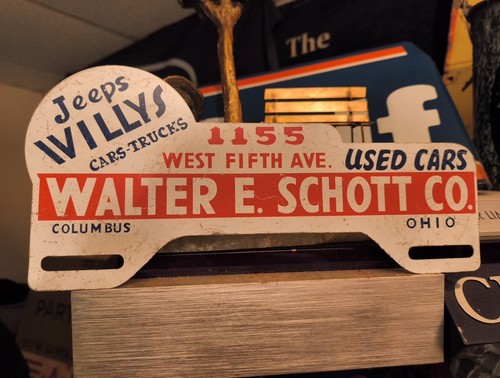 VINTAGE WILLYS JEEP OFF ROAD AUTO TRUCK SALES SERVICE LICENSE PLATE ...