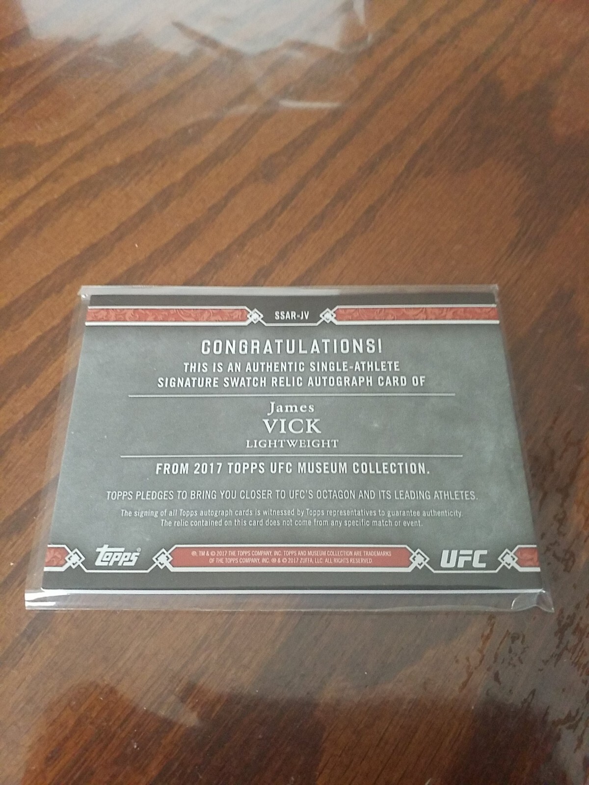 2017 Topps UFC Museum Signature Swatch Relic Autograph Card /399 James ...