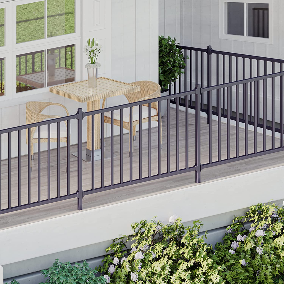 Metal Guard Rail Kit with Balusters and Brackets for Deck Porch Outdoor ...