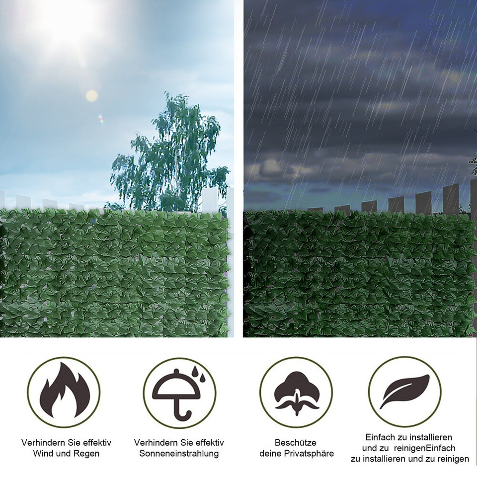 3M Artificial Hedge Faux Ivy Leaf Garden Privacy Fence Screening Roll ...