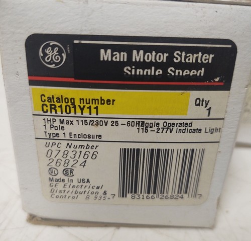 🔥(3 NEW) GE CR101Y11 Manual Motor Starter 1 Hp 115/230 VAC | eBay