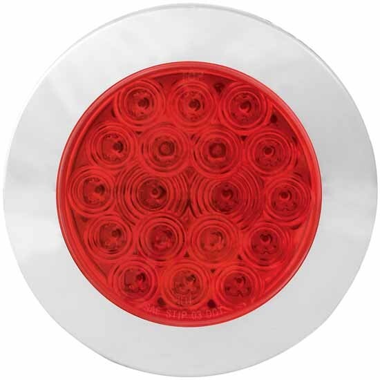 4 Inch 18 Diode Red LED Red Lens Stop/Turn/Tail Light W/ Twist Lock ...