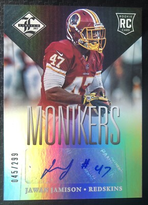 Jawan Jamison 2013 Limited Monikers #175 RC Autograph #45/299 Redskins ...