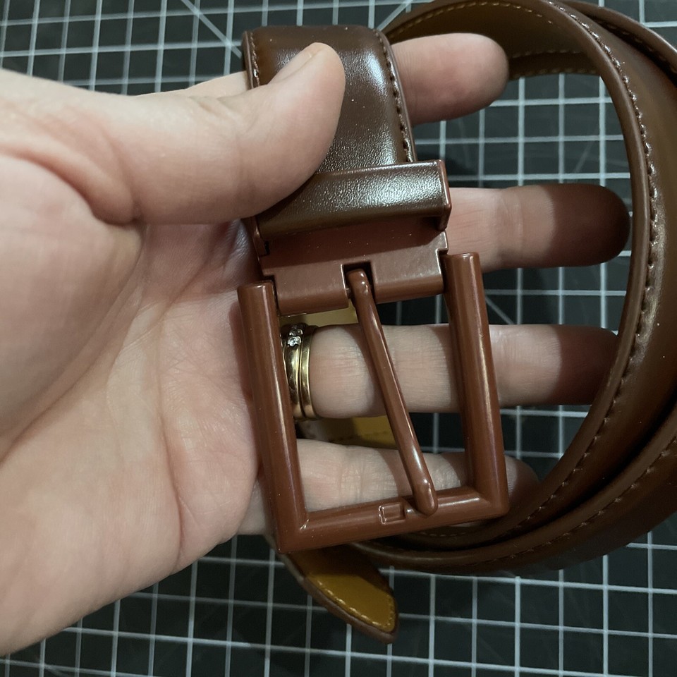 Mens Brown Belt Cut to Adjust Sz:28 - 36 Bulliant Genuine Leather ...