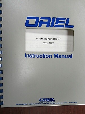 ORIEL Model 68830 Radiometric Power Supply Instruction Manual | eBay