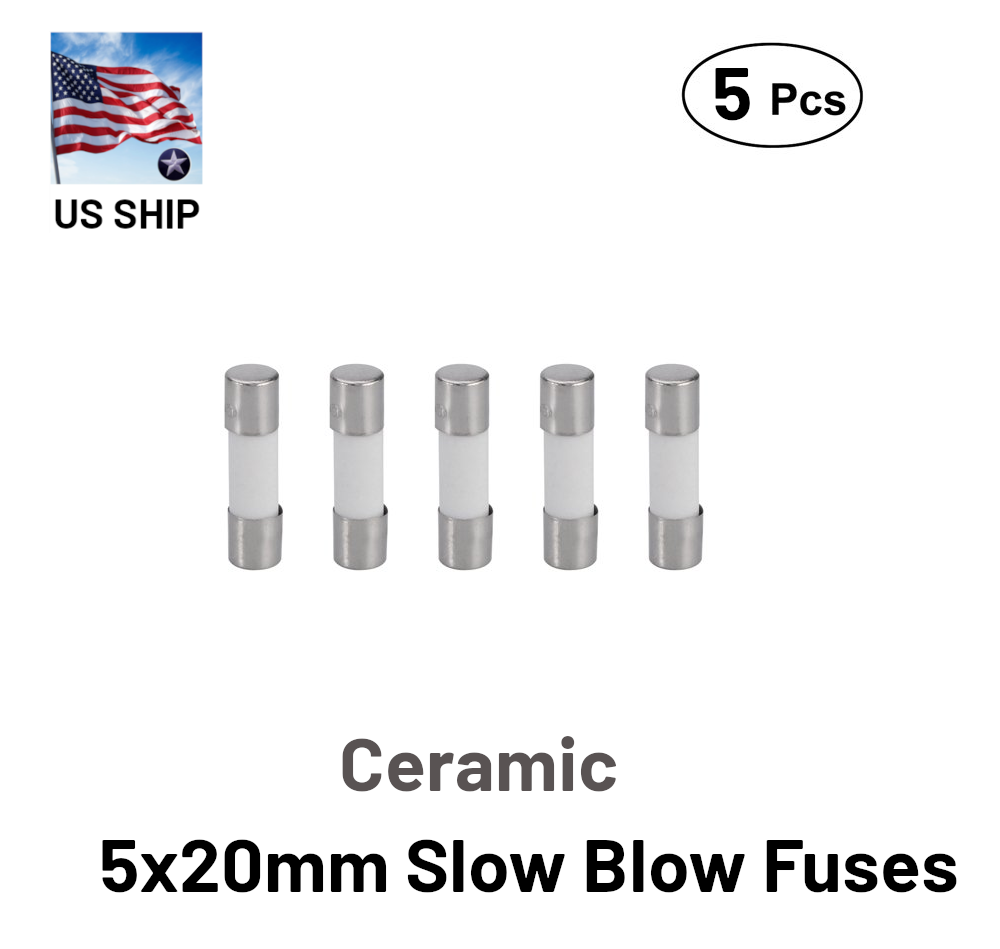 5 Pcs Slow Blow Fuse 15A 250V Ceramic Fuses 5 X 20 Mm 15 Amp US