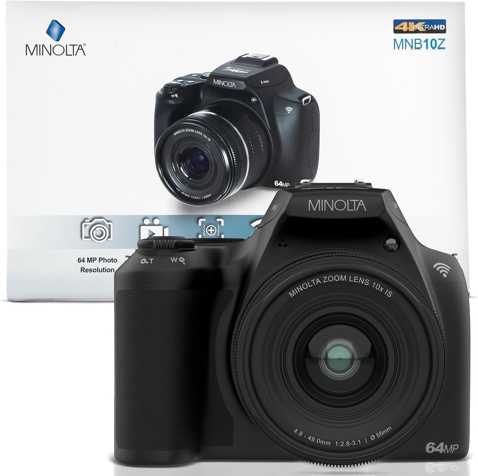 Minolta ProShot 64MP Digital Camera – 10x Optical Zoom, 4K Ultra HD ...