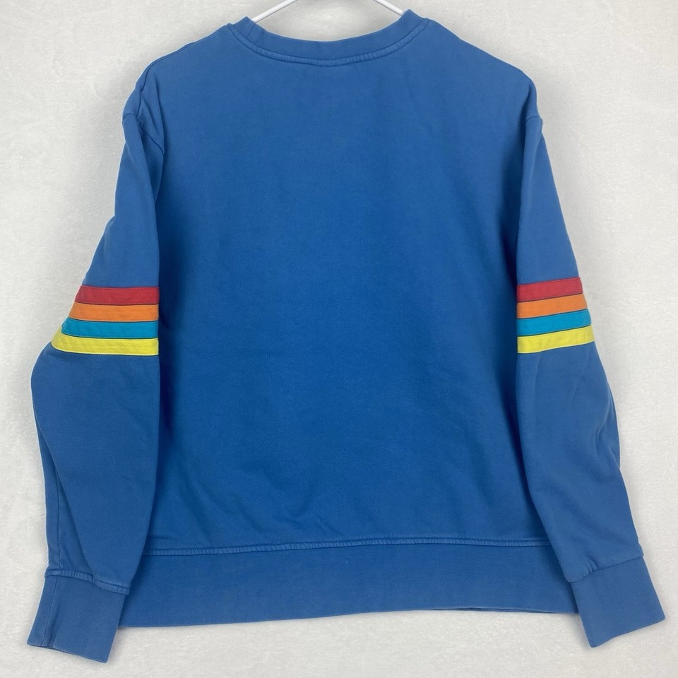 Disney Walt Disney World Retro Sweater Adult M Blue Rainbow Stripes ...
