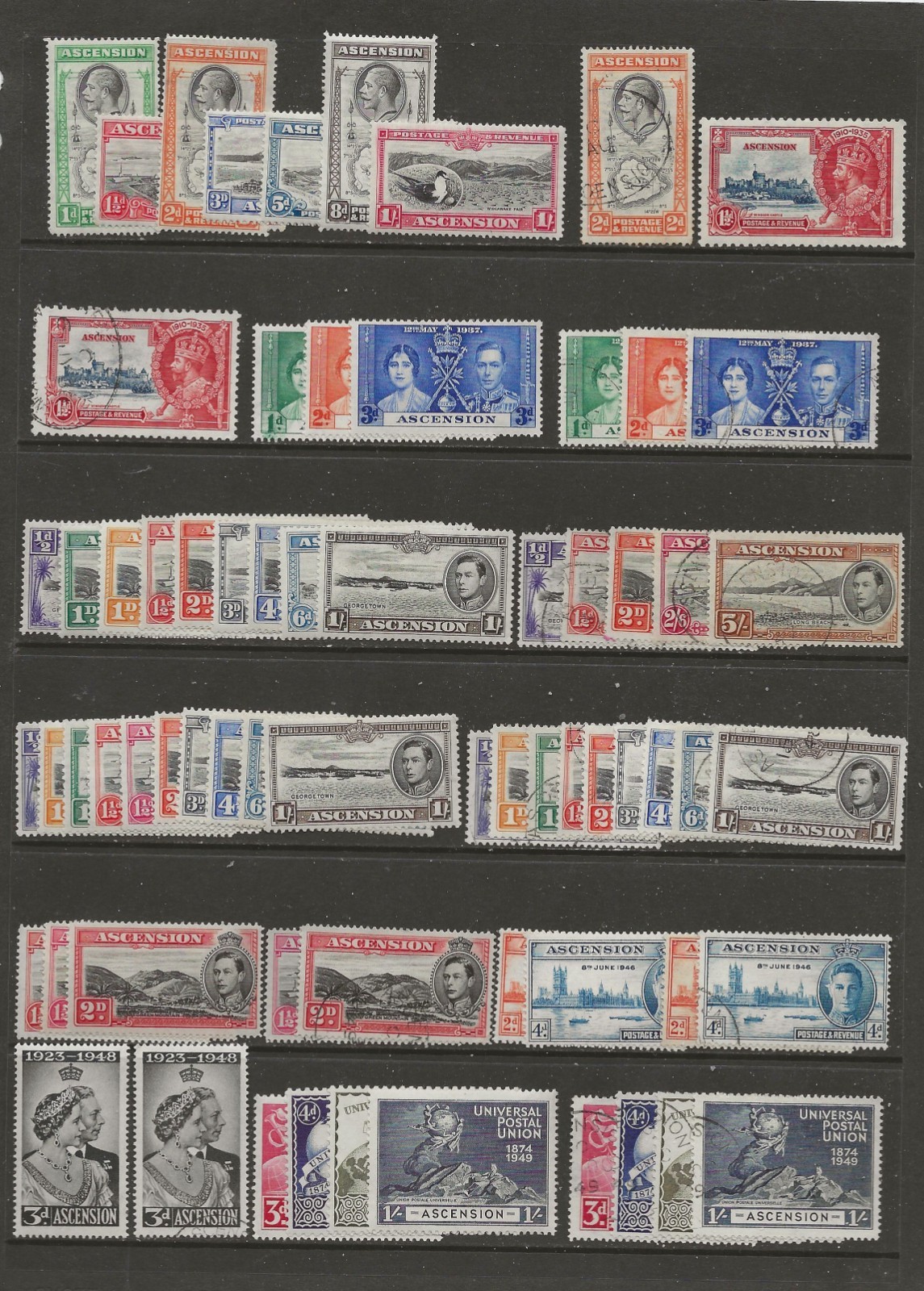 Ascension 1934-1949 65+ all different stamps MM & FU cat £350+ see ...