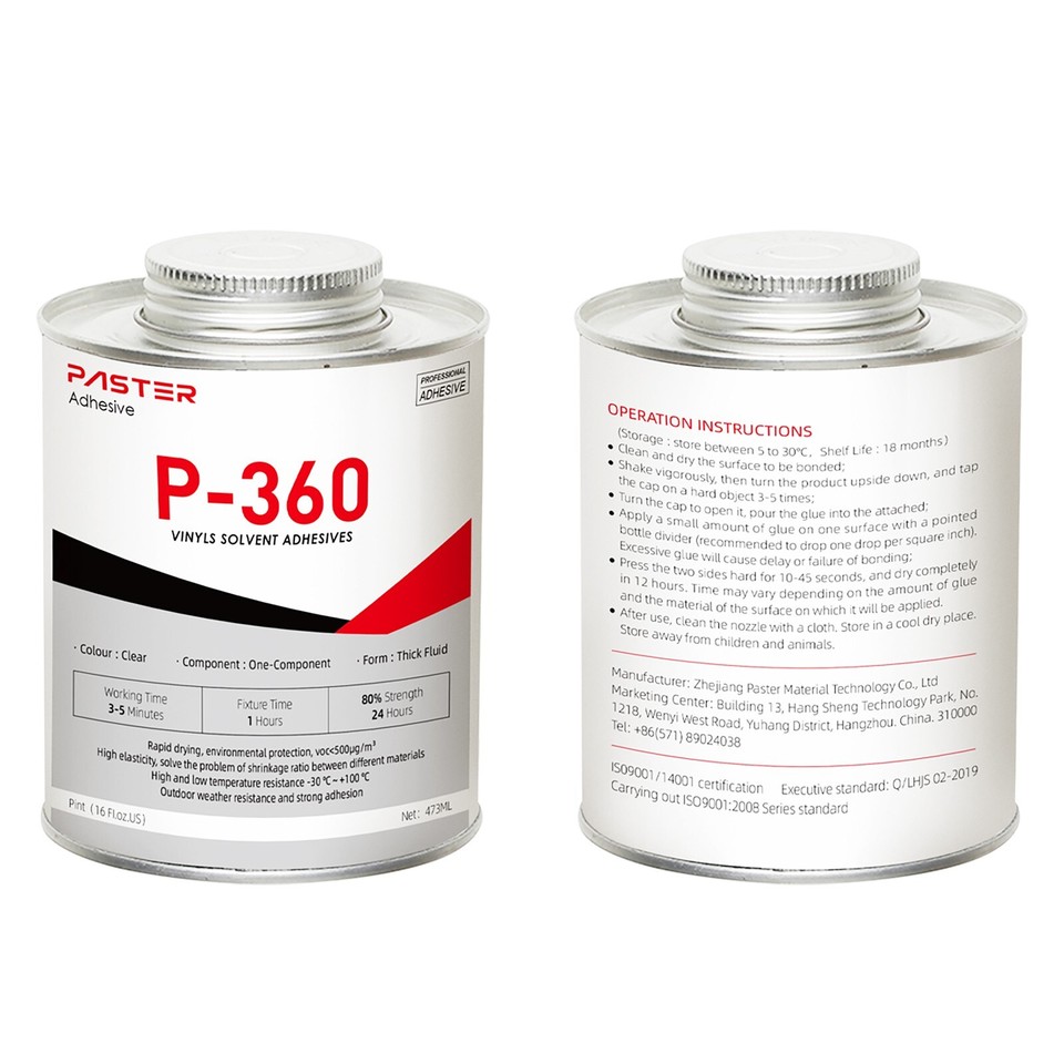 PASTER P-360 Vinyls Solvent Adhesives Soft PVC Leather Canvas Fluid ...
