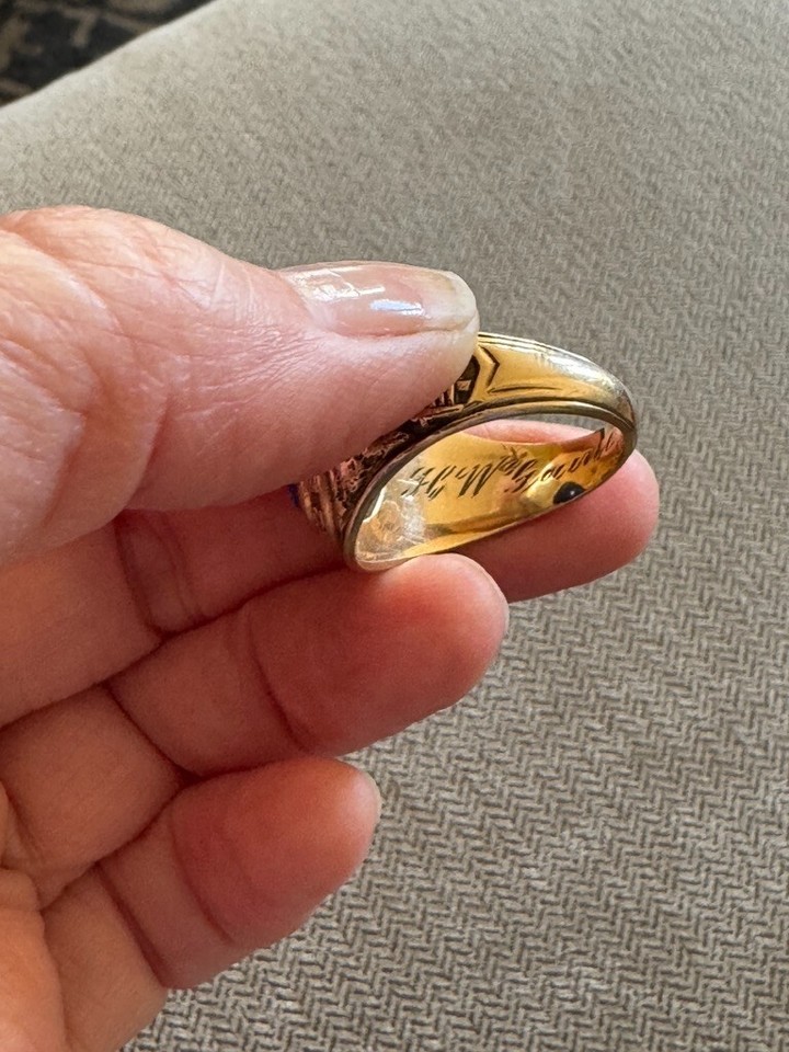 Balfour 10K Gold Yale University 1950 Class Ring Blue Stone Size 9.25 ...