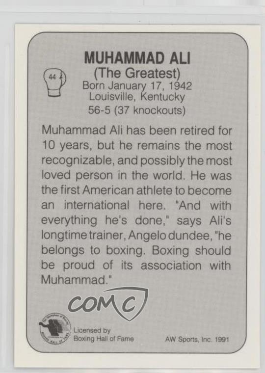 1991 All World Boxing - #44 Muhammad Ali, Drew "Bundini" Brown for sale ...