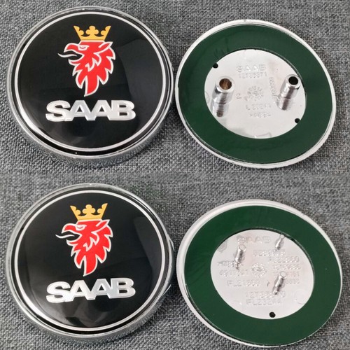 2x BLACK For SAAB Bonnet and Boot Badges Emblem 93 9-3,9-5 2003-2010 AU ...