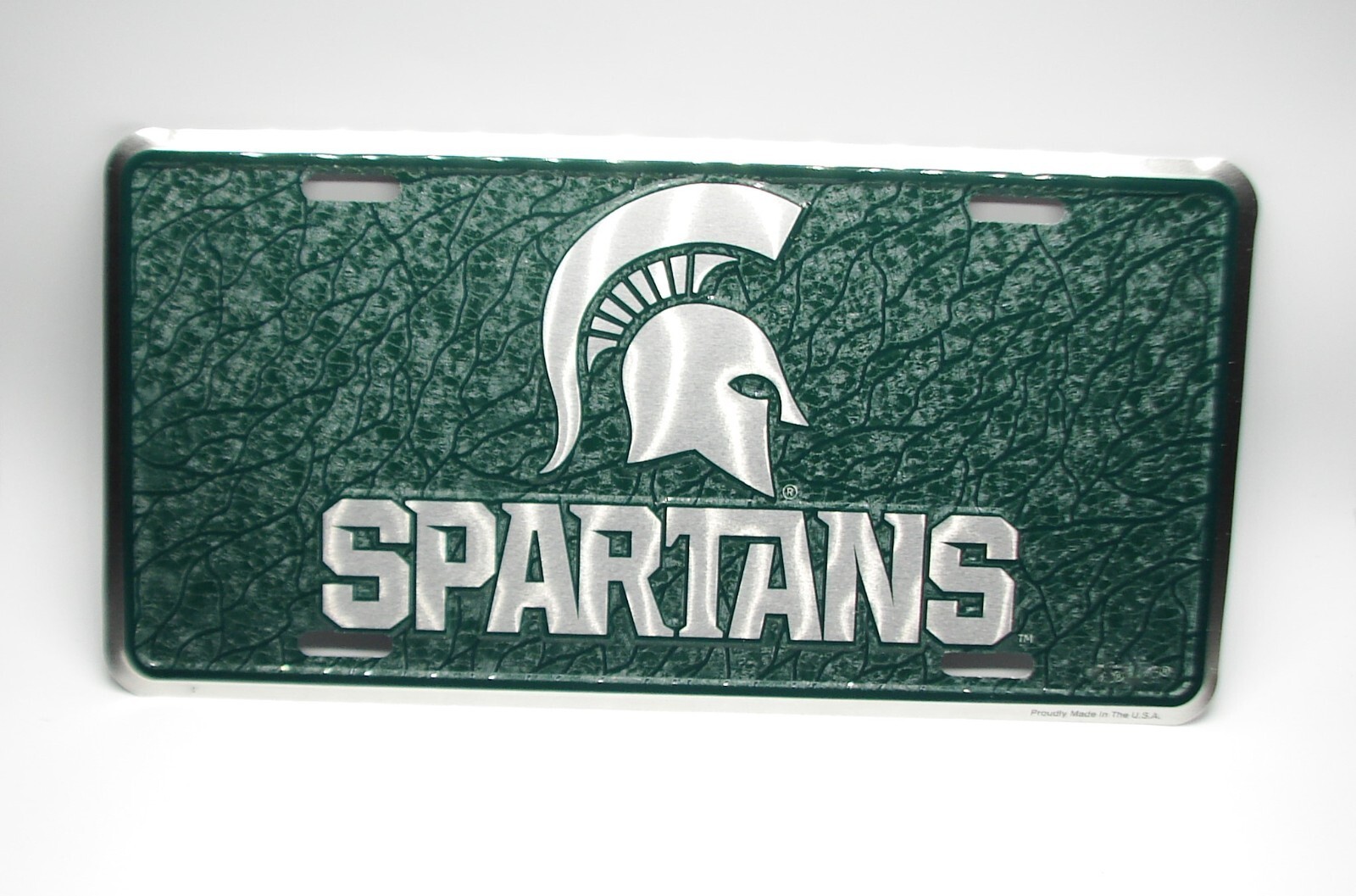 Licensed MICHIGAN STATE SPARTANS 3D EMBOSSED METAL CAR NOVELTY LICENSE ...