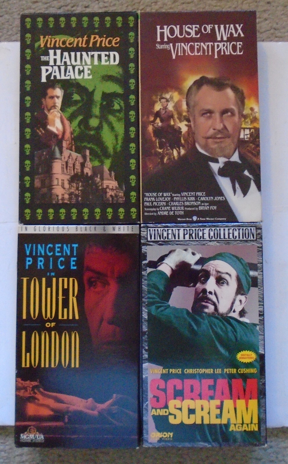 Vincent Price VHS lot of 4 Horror Films - Haunted Palace, Tower Of ...
