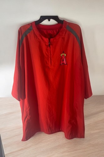 VTG Anaheim Angels Badger Windbreaker Mens 2XL Red MLB Baseball 3/4 ...