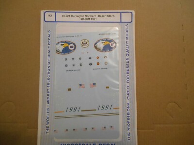 Microscale HO Decals Burlington Northern Desert Storm SD-60M 1991 87 ...